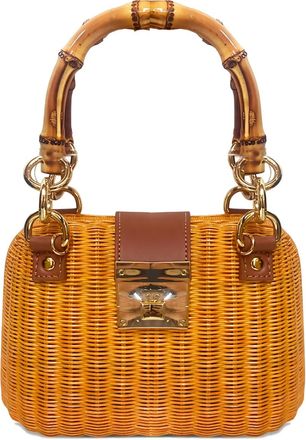 Serpui sac à main Cristal à anse en bambou - Marron