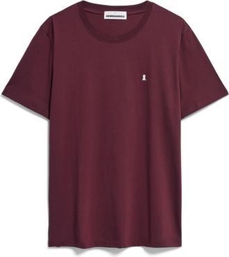 Armedangels Herren Heavyweight T-Shirt aus Bio-Baumwolle LAARON Relaxed Fit Dark Cranberry
