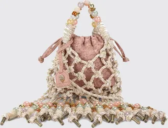 Kurt Geiger Mini sac &agrave; main en dentelle brod&eacute;e avec franges