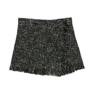 Msgm Schwarze Fransenshorts - - Shorts - Damen - Schwarzk - S