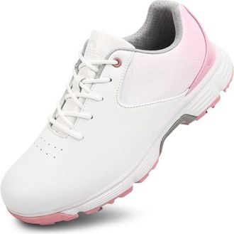 Generic Chaussures de Golf imperméables à Lacets, Baskets dentraînement sans Crampons pour Femmes, Chaussures de Sport de Marche,Rose,41 EU