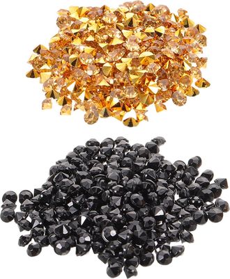 BESPORTBLE 2 St&uuml;ck Pack Acryl Diamanten Gold Schwarz Spitz 3mm Acryl Strasssteine zum Streuen f&uuml;r Hochzeits Weihnachtsdekoration Vasenf&uuml;llung Festliche Tischdeko