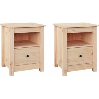 vidaXL Nachttische 2 Stk. 40x35x49 cm Massivholz Kiefer - Vidaxl