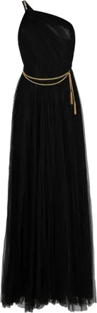 Elisabetta Franchi Femme, Robes, Noir, Taille: 40 FR Robe du Soir Une &Eacute;paule