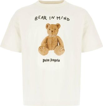 Palm Angels Homme, Tops, Beige, Taille: S Bear In Mind Over T-shirt