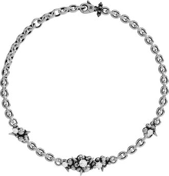 John Richmond Femme, Accessoires, Gris, Taille: ONE Size Collier avec Pointes et Diamants