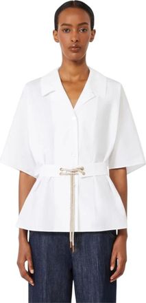 Max Mara Femme, Blouses et Chemises, Blanc, Taille: 38 FR Carisma Cotton Poplin Shirt