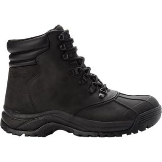 Propét Mens Blizzard Mid Lace Snow Boot, Black, 11 X-Wide