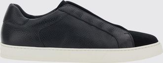 Doucal's Slip-on-Sneaker von aus Wolle und genarbtem Kalbsleder mit elastischen Schn&uuml;rsenkeln