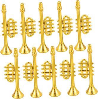 Amosfun 10st&uuml;cke Teiliges Weihnachtsbaum Deko Kleine Trompeten H&auml;ngende Christbaumschmuck Musikinstrument Anh&auml;nger F&uuml;r DIY Festliche Weihnachtsdekoration Zuha