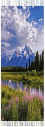 Generic &Eacute;charpe Confortable Femme Foulard Parc national de Grand Teton - Impression Hiver Ch&acirc;le pour Party No&euml;l Mariage 68x196cm