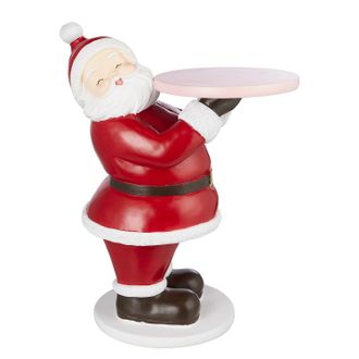 Butlers Deko Santa X-Mas mit Tablett 43cm Polyresin | Weihnachtsmann Dekofigur | Weihnachtstisch Deko | Weihnachtliche Ablage f&uuml;r S&uuml;&szlig;igkeiten & mehr