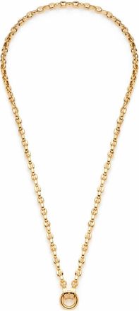 Leonardo Halskette Clip & Mix Romea - Kette aus goldfarbenem Edelstahl - massive Kettenglieder in Bohnenform - Ring zum Anhängen von Charms - 50 cm Länge - Ges