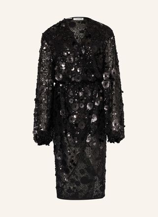 Essentiel Kleid Ishine In Wickeloptik Mit Pailletten schwarz