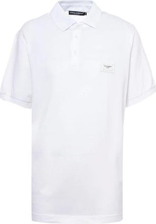 Dolce & Gabbana Homme, Tops, Blanc, Taille: 3XL Polo en piqu&eacute; de coton