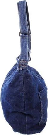 Holibanna Sac Cabas Toile en Jean Style Rétro pour Femmes Grand Volume Multi-usage pour Quotidien Shopping Voyage et Détente Style Décontracté College Bleu Fonc