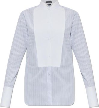 Tom Ford Gestreiftes Smokinghemd aus Baumwolle - - Blouses & Shirts - Damen - Blau - XS