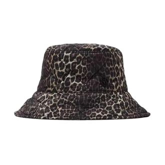 Maison Michel Femme, Accessoires, Noir, Taille: S Chapeau Seau Imprim&eacute; Panth&egrave;re avec Logo