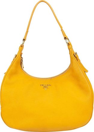 Prada Crossbody Bags - Prada Yellow Leather City Shoulder Bag - Gr. unisize - in Gelb - für Damen