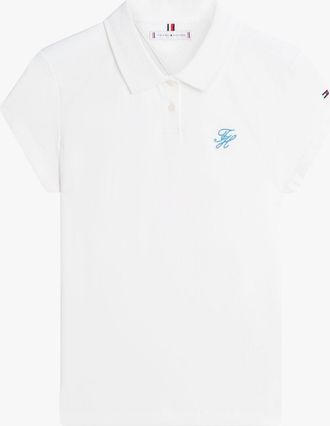Tommy Hilfiger Polo slim brod&eacute; en coton m&eacute;lang&eacute;