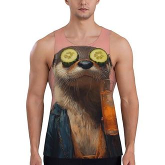 Generic D&eacute;bardeur respirant &agrave; s&eacute;chage rapide sans manches pour homme pour entra&icirc;nement &agrave; la plage S &agrave; 4XL, Loutre mignonne 18, 4XL