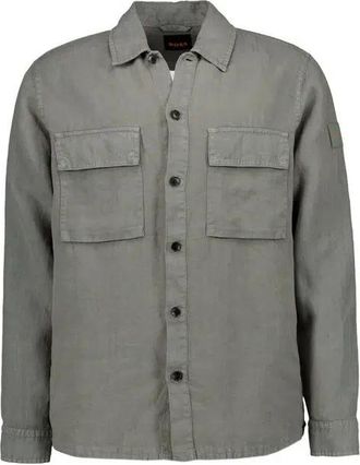 Boss Orange by Hugo Boss BOSS Orange Herren Overshirt grau Leinen