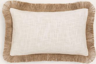 Sklum Rechteckiges Baumwollkissen (30x50 cm) Paraiba Gardenia Wei&szlig;