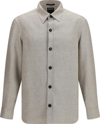 Ermenegildo Zegna Kaschmir-Leinen-Seiden-Overshirt - - Jackets - Herren - Beige - XL