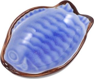 Garneck Mini Assiettes &agrave; Dessert En Porcelaine Bleu Profond Forme Poisson 13 Cm R&eacute;utilisables Pour Ap&eacute;ritifs Et &Eacute;v&eacute;nements 6 Pi&egrave;ces