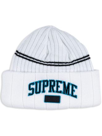 SUPREME bonnet &agrave; logo brod&eacute; - Blanc