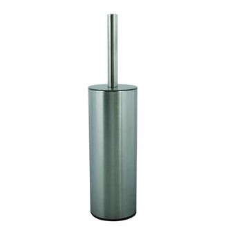 MSV WC B&uuml;rste Toilettenb&uuml;rste WC Garnitur Klob&uuml;rste Unna aus Edelstahl mit hygienischem Beh&auml;lter Grau