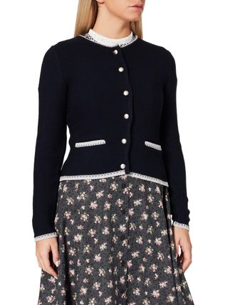 Berwin & Wolff TRACHT FOLKLORE LANDHAUS Damen 11529 Strickjacke, Marineblau mit grau, 42