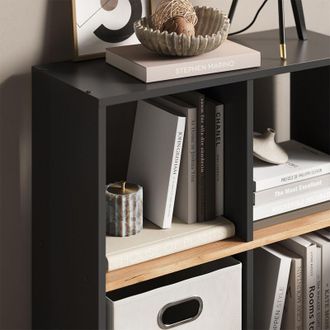 Vicco Meuble de rangement cube Tetra, Anthracite/ch&ecirc;ne dor&eacute;, 72.6x72cm, Vicco