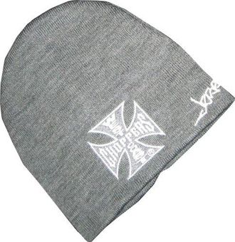 West Coast Choppers WCC West Coast Choppers Beanie Iron Cross Grey