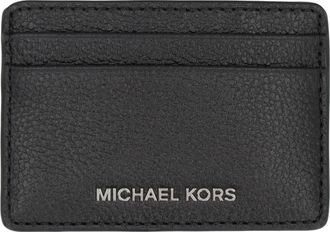 Michael Kors Femme, Accessoires, Noir, Taille: ONE Size Porte-cartes en cuir grain&eacute;