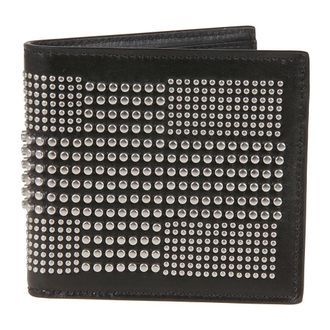 Alexander McQueen Schwarzes Kalbsleder Portemonnaie mit Nieten - - Accessories - Herren - Schwarzk - ONE SIZE
