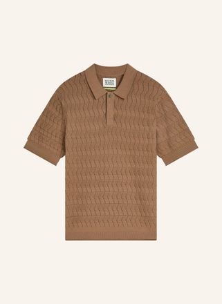 Scotch & Soda Strick-Poloshirt Regular Fit braun