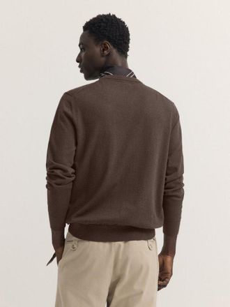 Bugatti Rundhalspullover Regular Fit Regular Fit Baumwolle-Kaschmir Rundhals