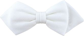 TigerTie TigerTigerTie Spitzfliege Pique in weiss gemustert, vorgebundene Schleife 100% Baumwolle + Aufbewahrungsbox