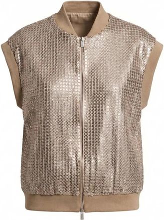 PESERICO Femme, Vestes, Brun, Taille: 42 FR Gilet Col Bomber