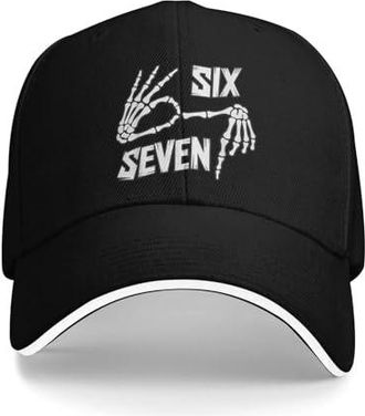 Generic Casquette pour Hommes, Six Seven 6 7 Meme Mains de Squelette Signe Soleil Casquette de Baseball Hommes Femmes Concevez Casquettes Hip-hop &Eacute;cran Solair