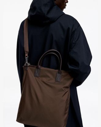 Arket Tragetasche Aus Nylon Und Leder -Braun