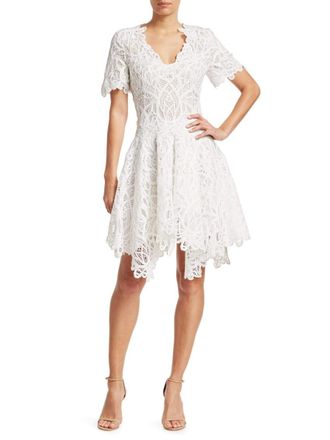 Jonathan Simkhai White Lace Fit & Flare Dress Size XS