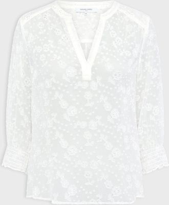 Gerard Darel Blouse &agrave; fleurs en jacquard - CALLYS - Ecru