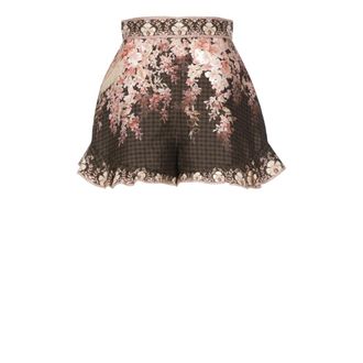 Zimmermann Floral Seiden-Baumwollshorts - - Shorts - Damen - Braun - S