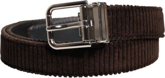Dolce & Gabbana Velvet Ridged Belt - Brown