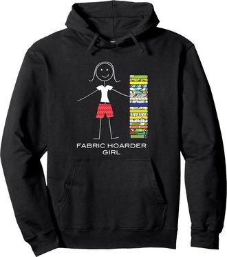 Whyitsme Design Lustiges Damen-N&auml;hen, M&auml;dchen lieben Stoff. Pullover Hoodie