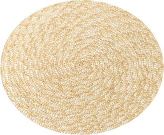 BESPORTBLE SEWACC Rustikales Rundes Platzset aus Strohgewebtem Material Hitzebest&auml;ndige Tischunterlage 36cm Verschlei&szlig;festes Geschirrmatte f&uuml;r K&uuml;che Tischdekorat