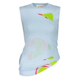 Paolina Russo Cotton Tank Top - - Tops - Damen - Blau - M