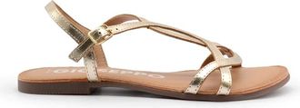Gioseppo Femme, Chaussures, Jaune, Taille: 36 EU Sandales en cuir dor&eacute; avec bride de cheville